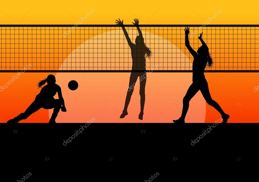 Volleyball woman player vector background Stock Vector Image by ...