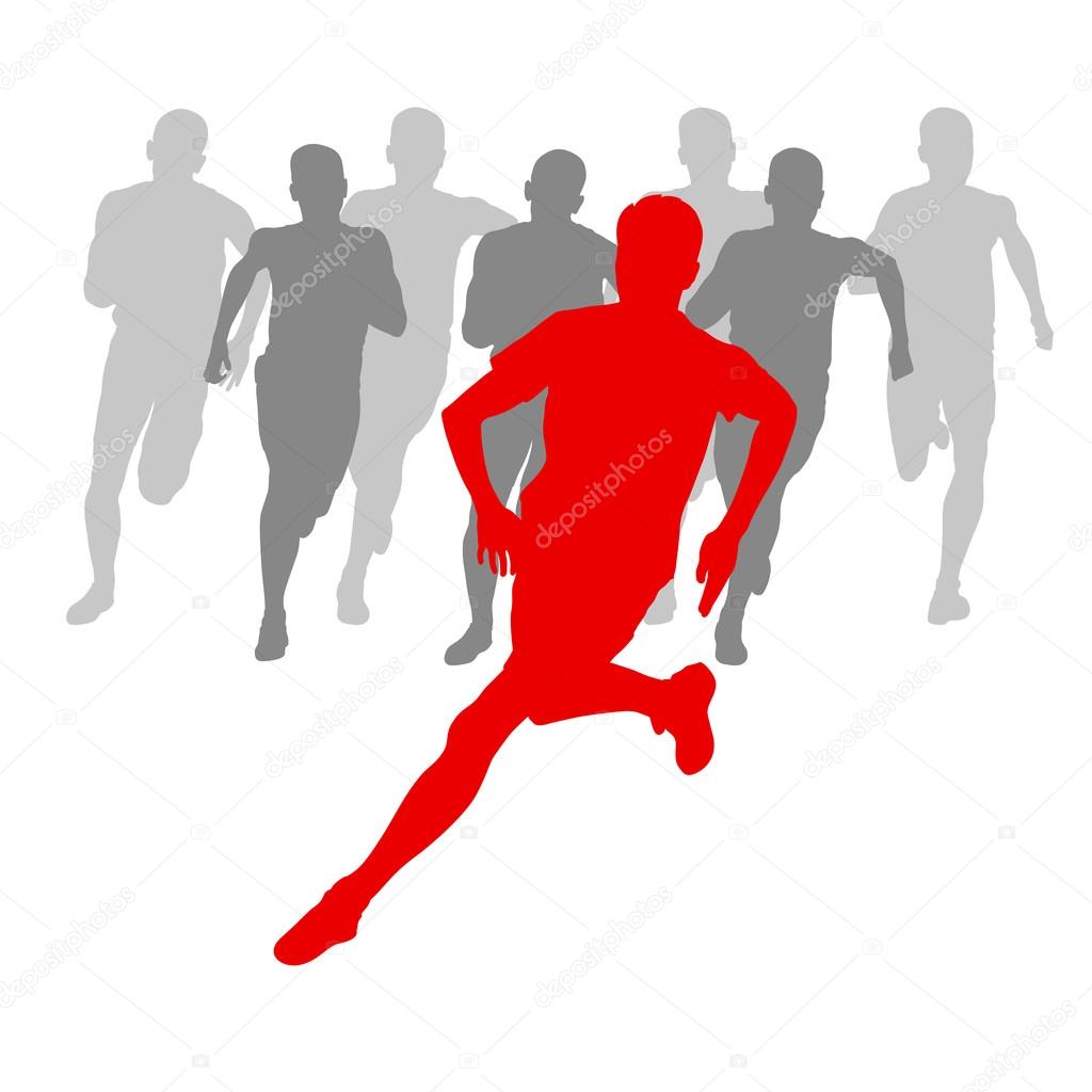 Winner finish vector background and group of runners Stock Vector Image ...