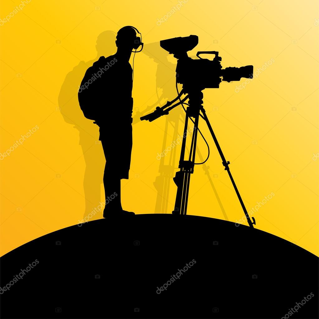 Cameraman Silhouette Vector Poster Abstract Cinema Logo Silhouette
