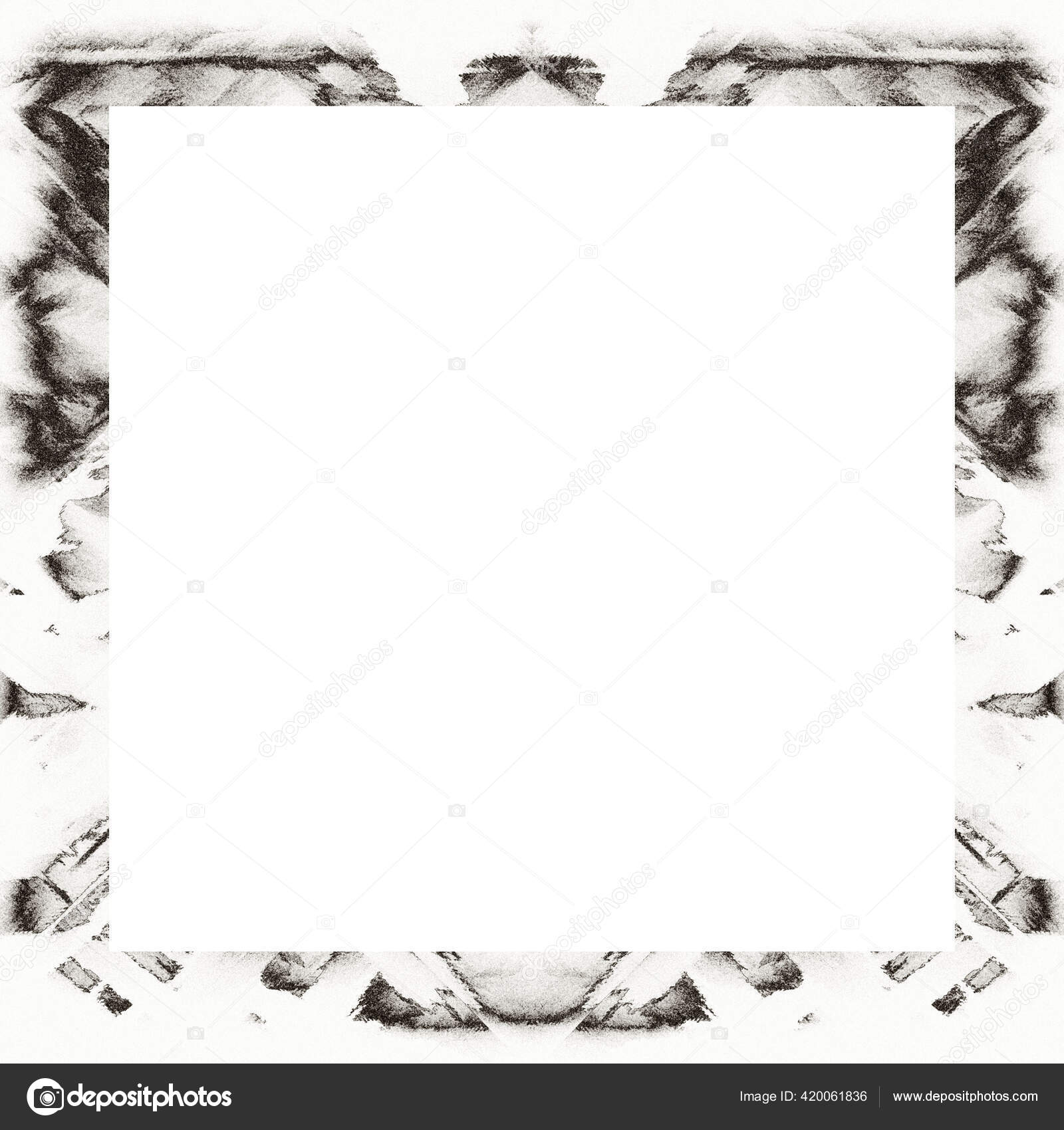 Grunge Frame Scratch Watercolor Effects Black White Texture Copy Space ...