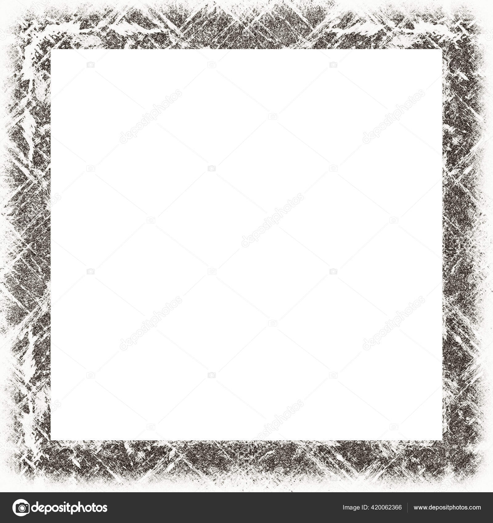 Grunge Frame Scratch Watercolor Effects Black White Texture Copy Space ...