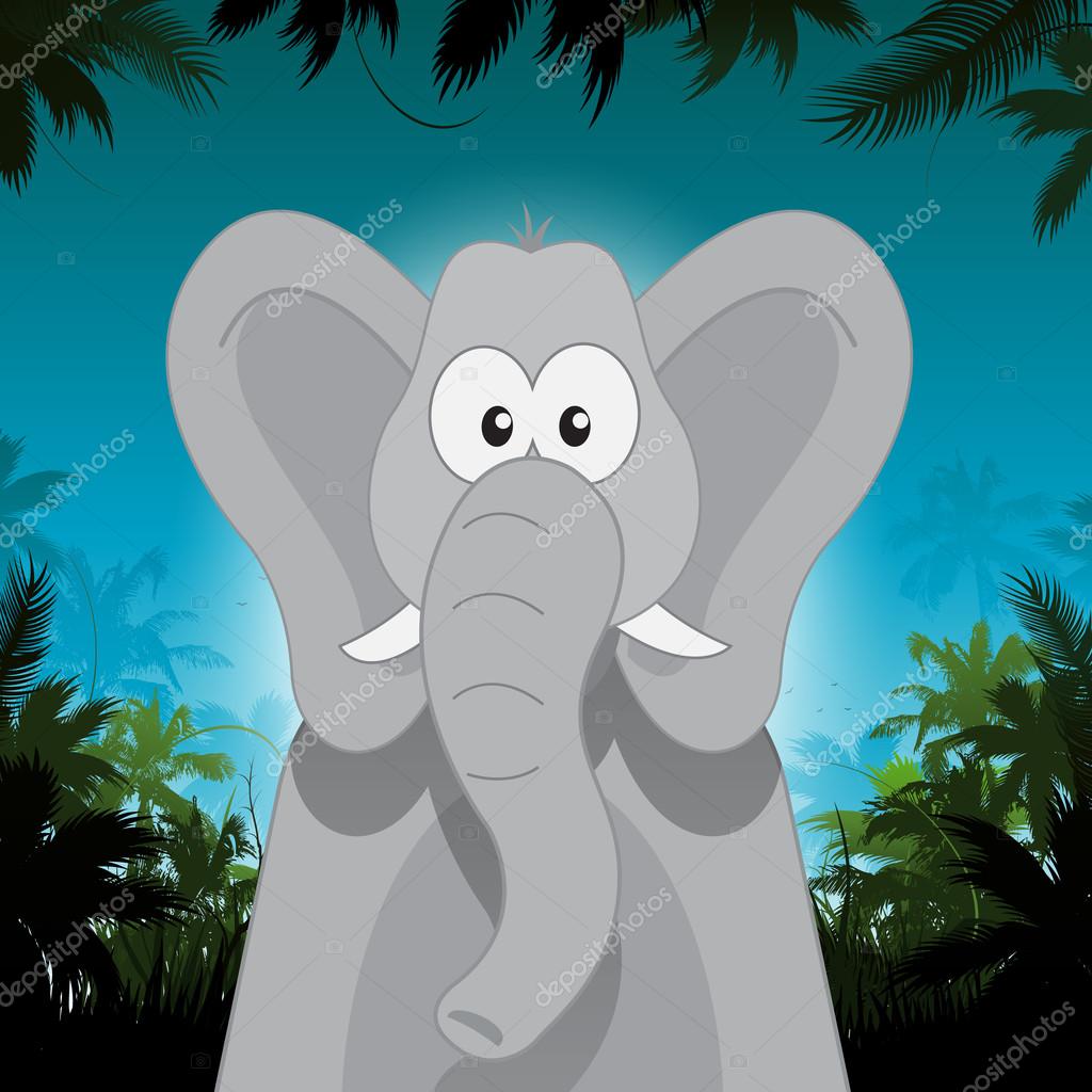 Cartoon Jungle Elephant