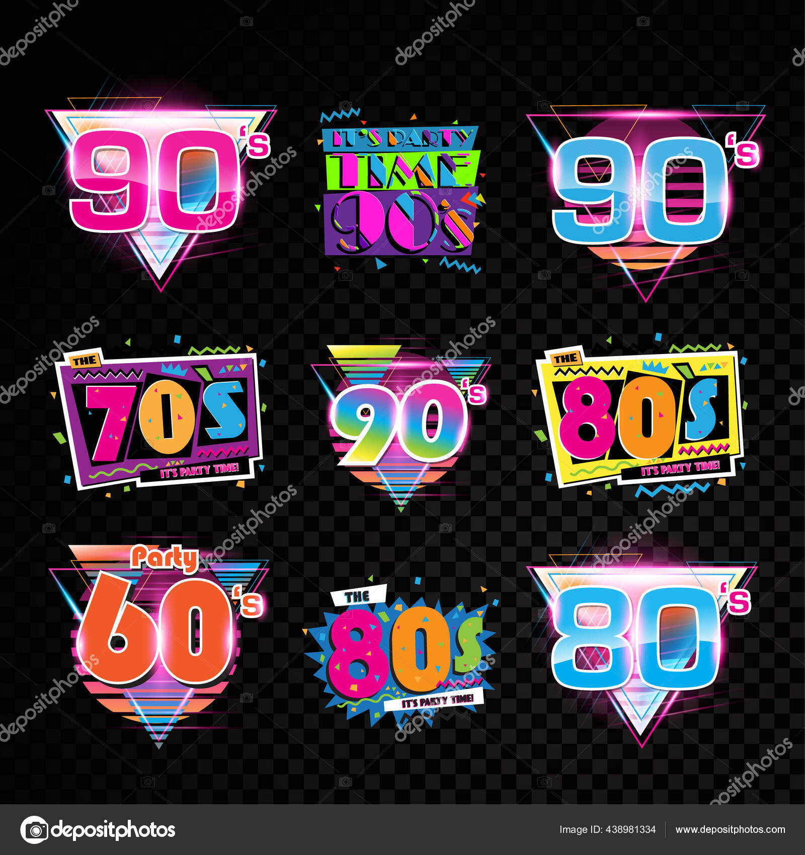 Retro 60s 70s 80s 90s Fondo De Diseño Vector Gráfico Vectorial