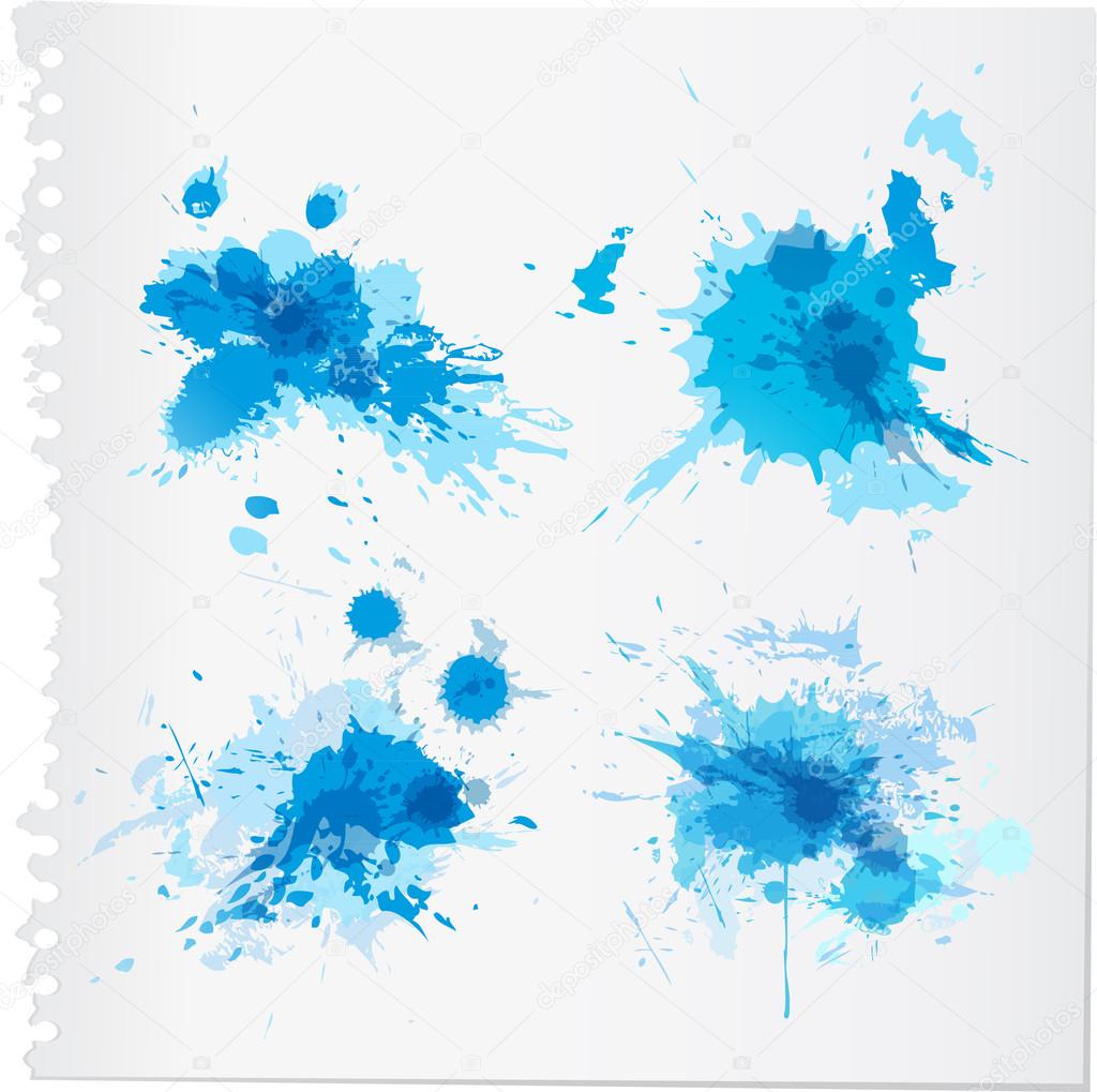 Blue Paintball Splats