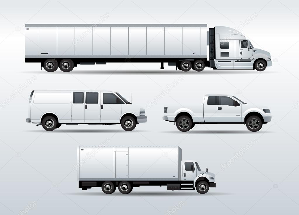 Trucks collection for transportation cargo vector illustration isolated ...