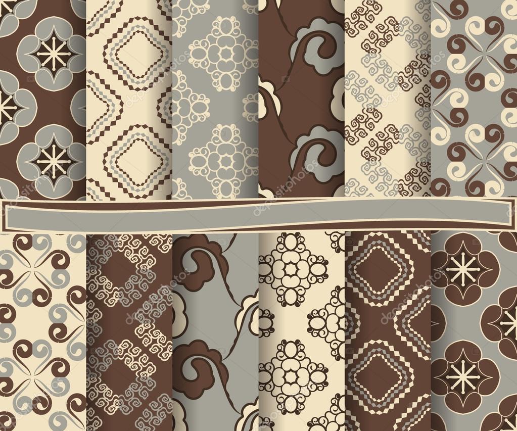 Set of abstract vector paper with decorative shapes and design elements ...