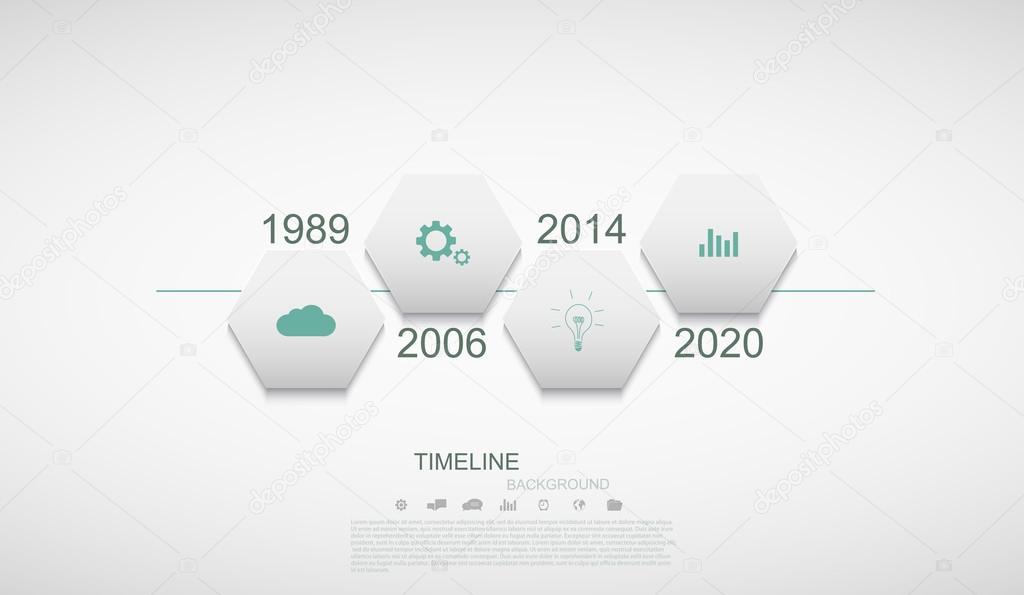 Infografía moderna de la línea de tiempo del vector 2024