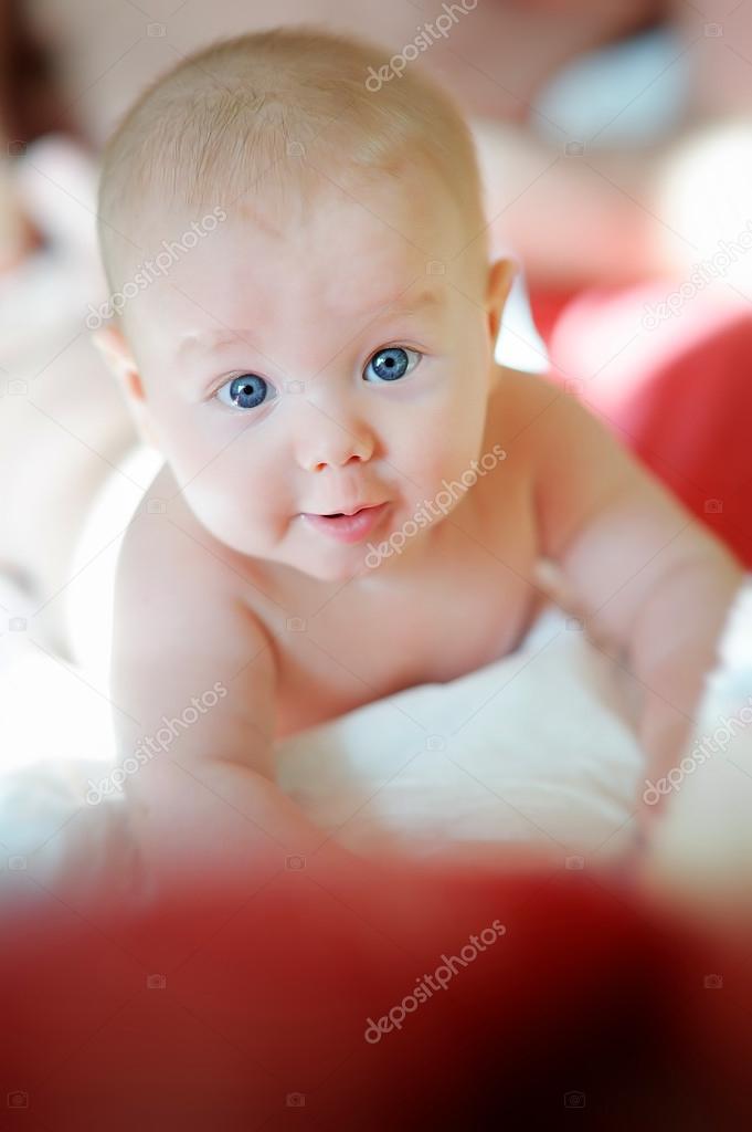 Little baby boy portrait — Stock Photo © mary_smn #68621895