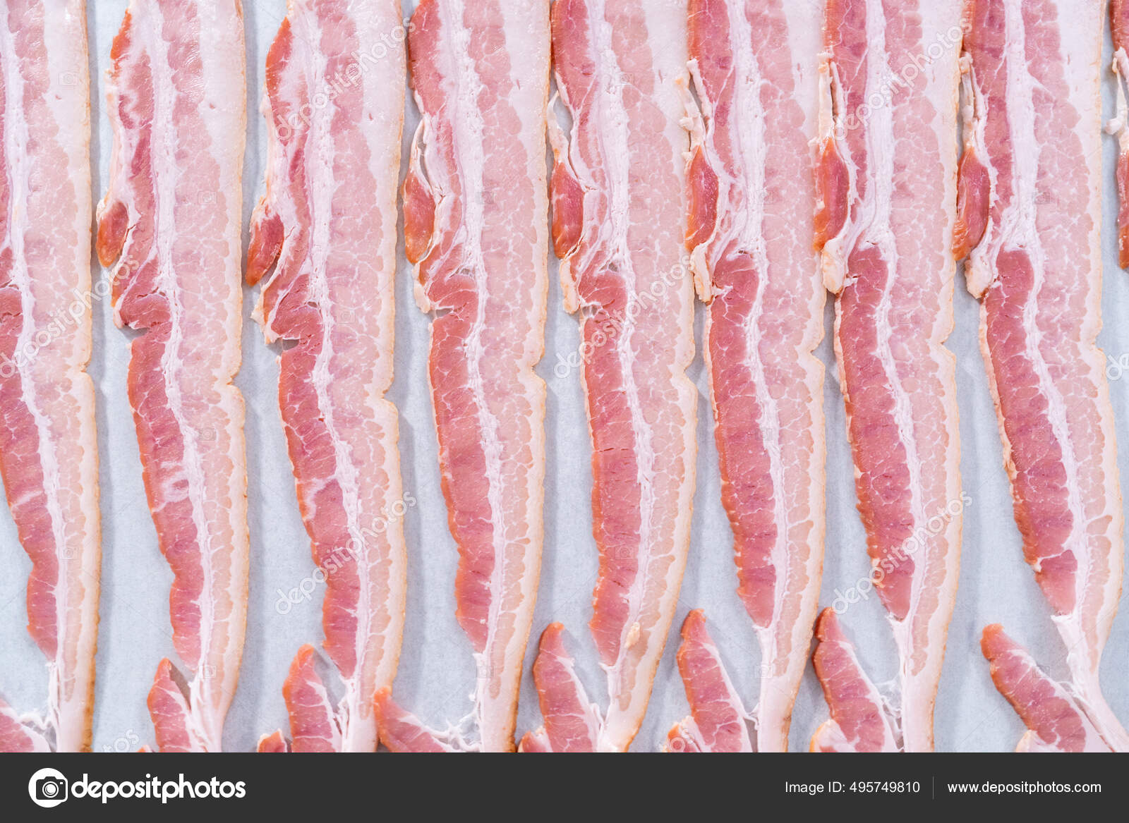 Uncooked Bacon Strip