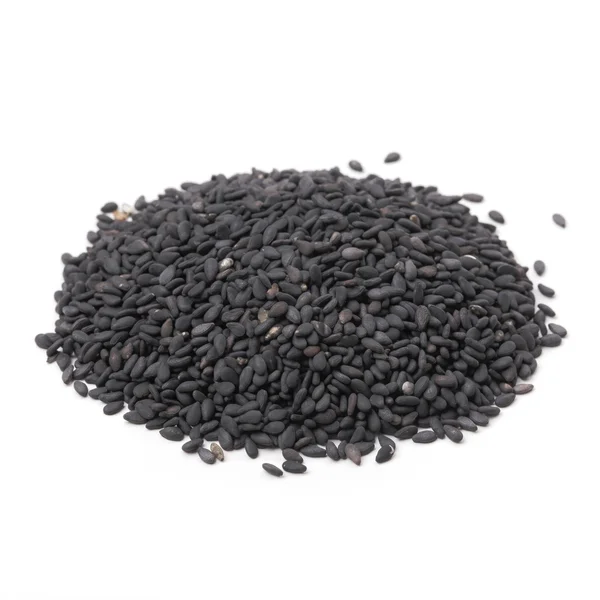 Black sesame seeds arranged in shape of circle on white backgrou Stock ...
