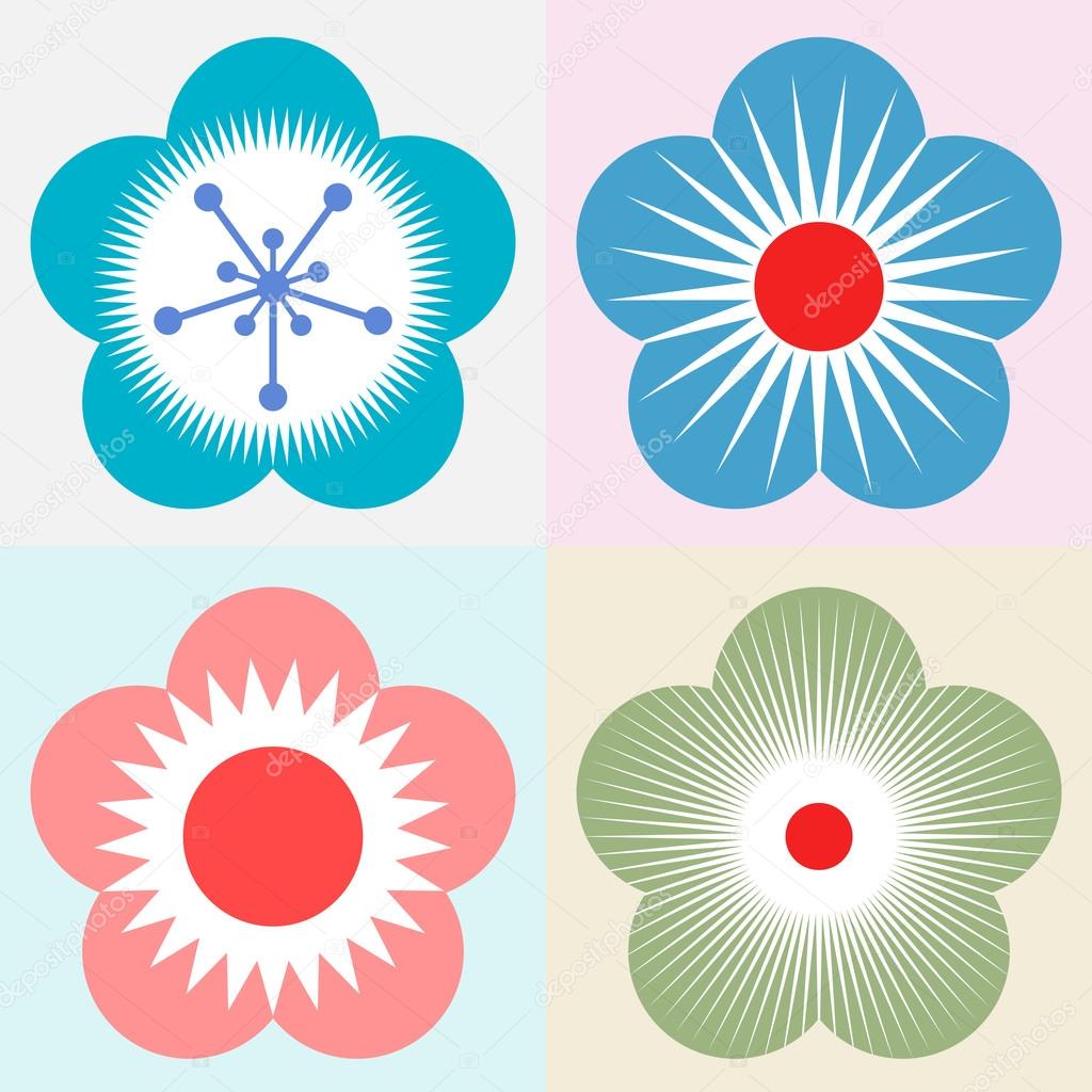 Plum blossom flower pattern symbol — Stock Vector © redstone #67467083