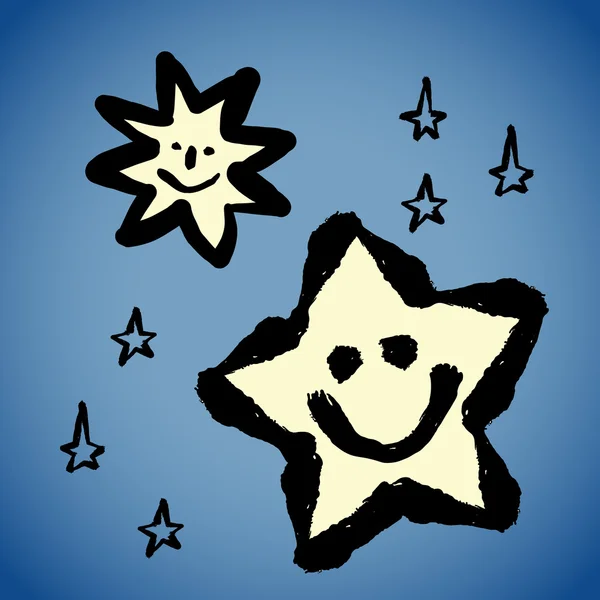 Veactor: Grunge drawing star sets with brushwork Stock Vector Image by ...