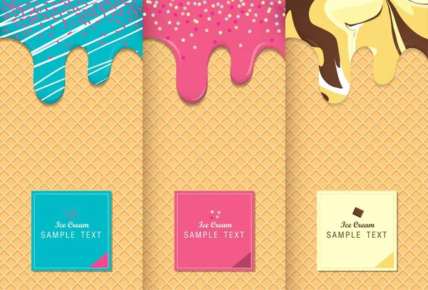 Flowing Ice Cream Wafer Texture Sweet Food Vector Background Design ...