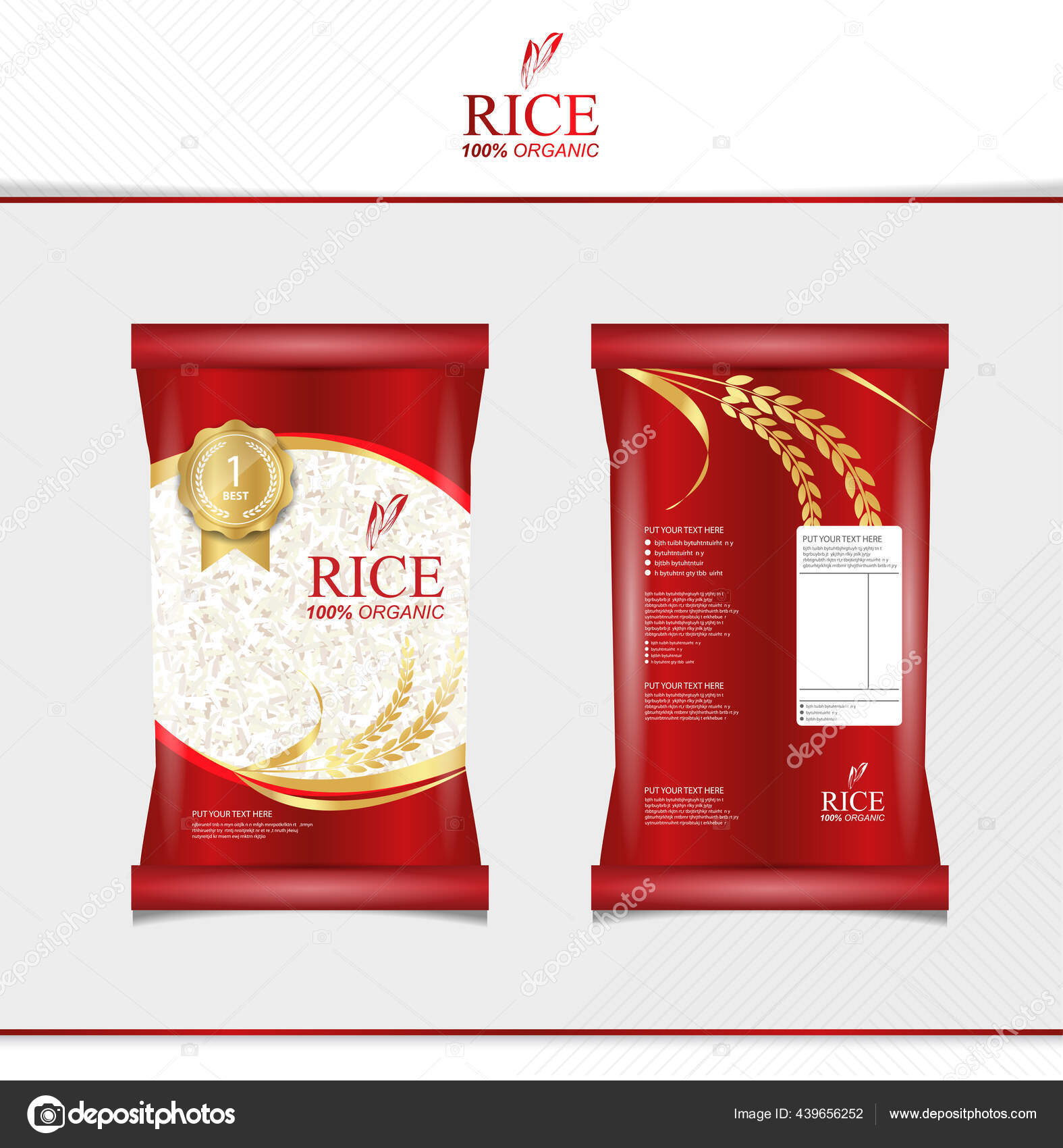 Rice Food Thai Food Package Banner Poster Template Vector Design Stock ...