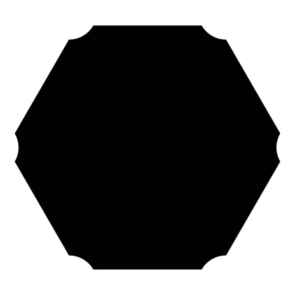 Hexágono Con Esquinas Redondeadas Conjunto Icono Gris Negro Vector ...