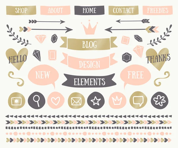 Elegant set of crystal arrows Vector Art Stock Images | Depositphotos