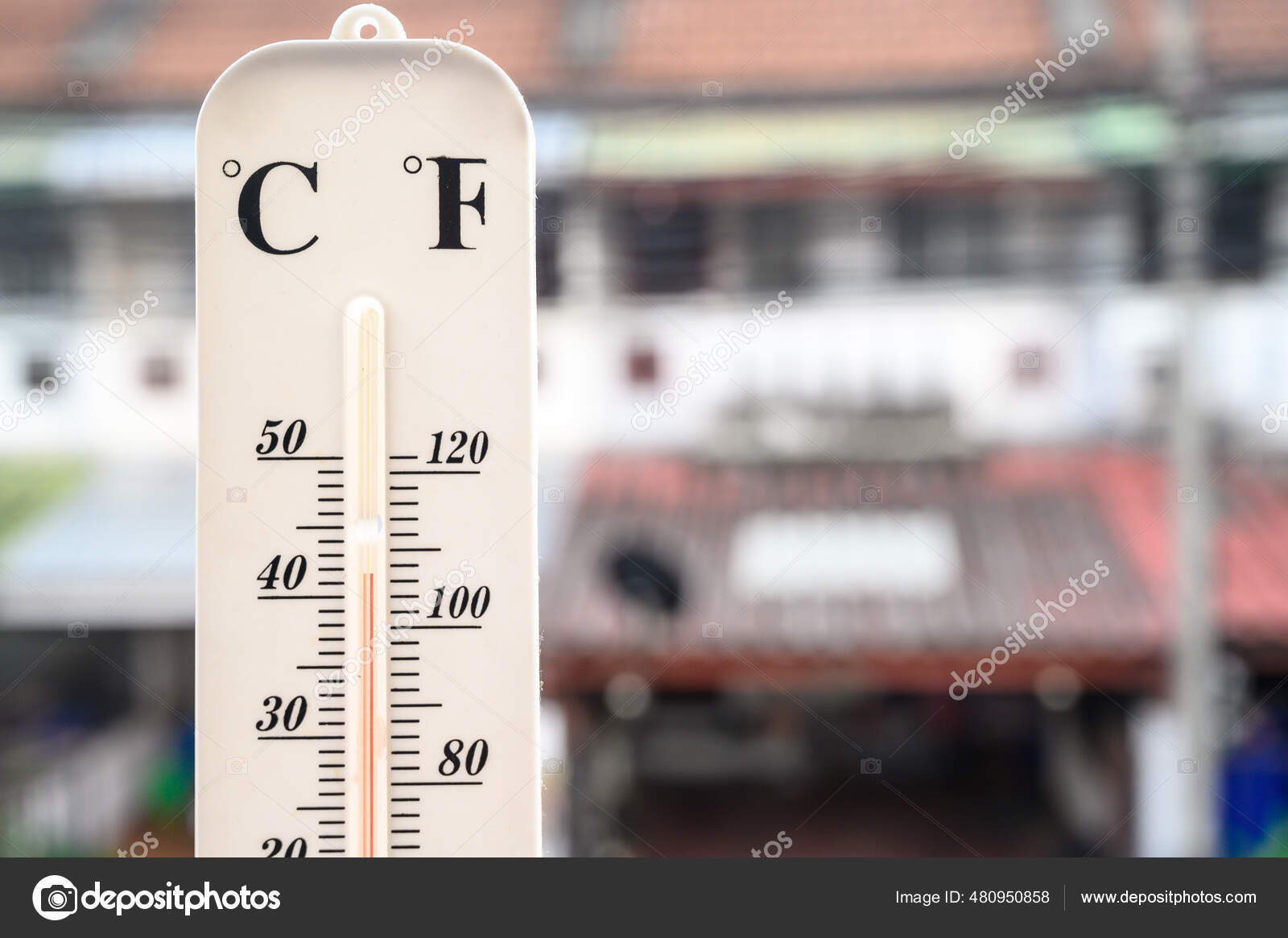 Close Indicator Thermometer Showing Temperature Degrees Celsius Mean ...