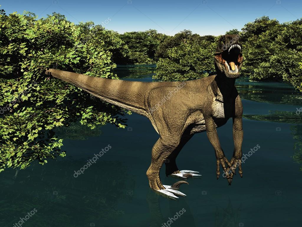 Velociraptor the dinosaur 3d rendering — Stock Photo © DarioStudios ...