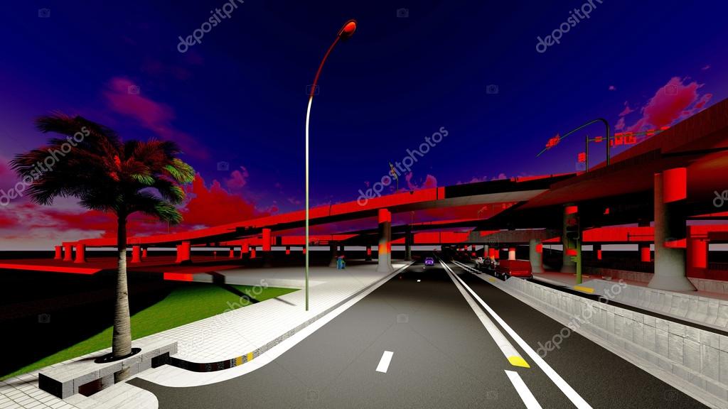 Under the highway. Urban scene — Stock Photo © DarioStudios #62417495