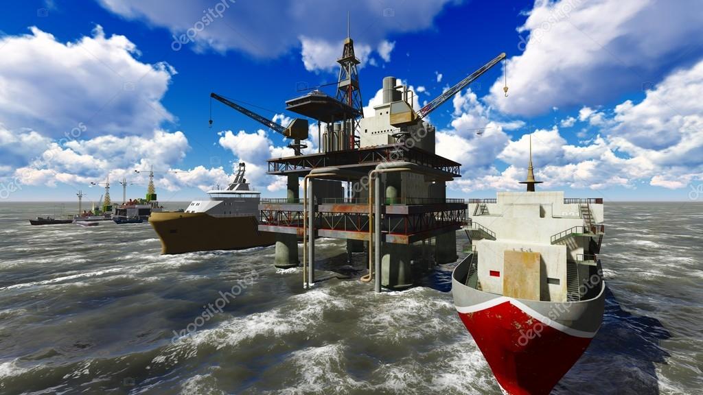 Oil rig platform — Stock Photo © DarioStudios #66873255