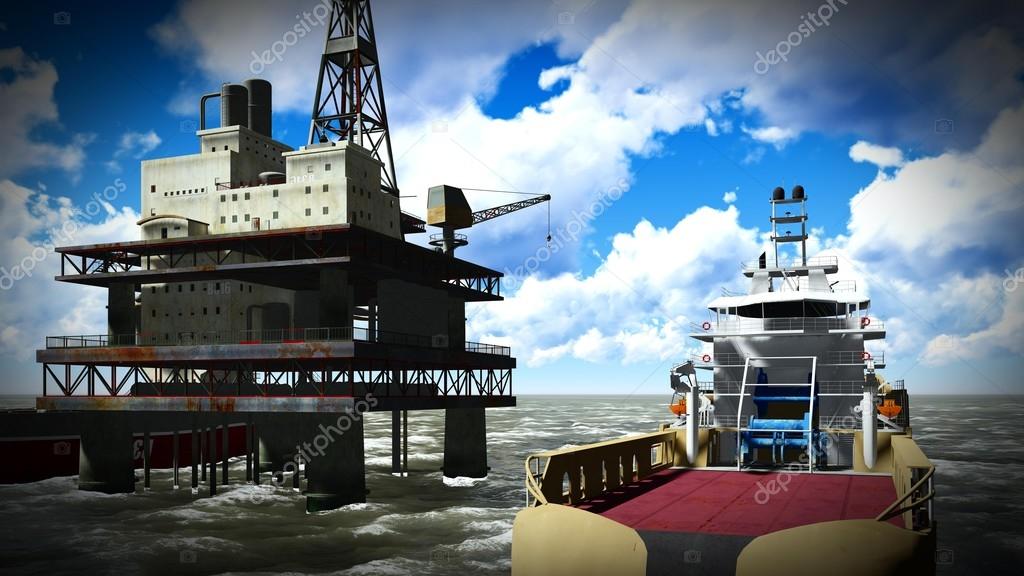 Oil rig platform — Stock Photo © DarioStudios #66873297