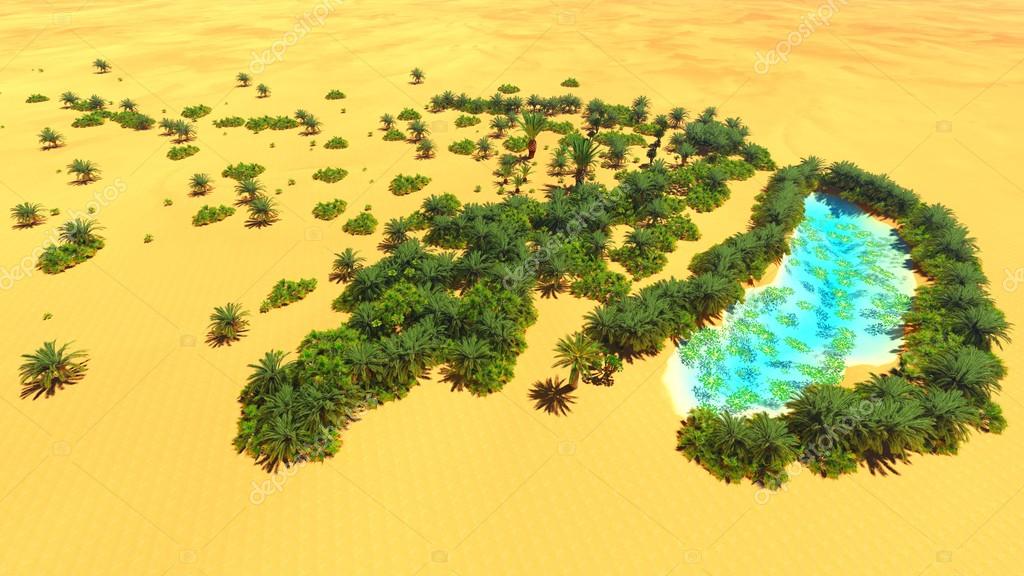 African oasis on Sahara Stock Photo by ©DarioStudios 90767578