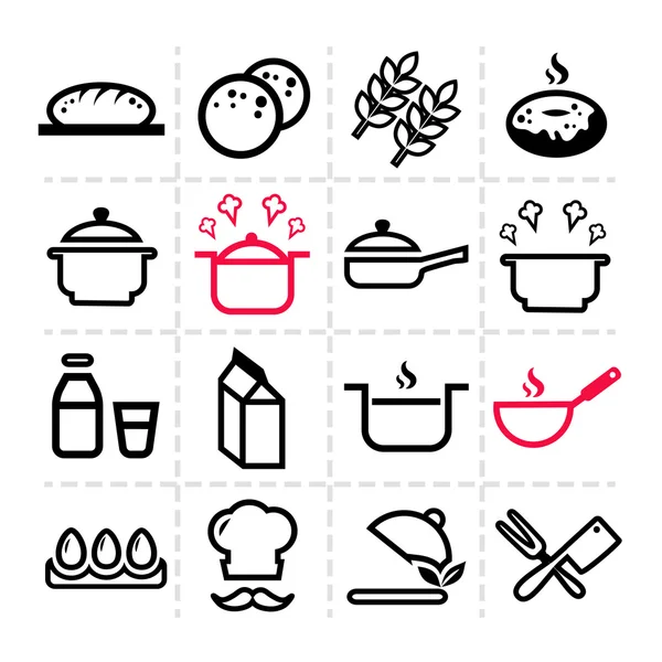 Simple food icons set — Stock Vector © Chistoprudnaya #64732557