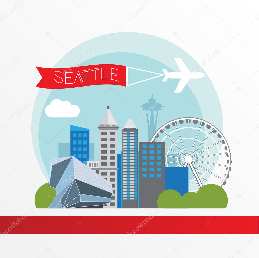 Seattle detailed silhouette. Stock Vector by ©kuznuha 119479090