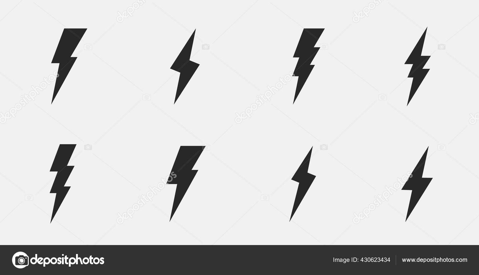 Icono Del Rayo Set Vector Ilustración Vector de stock #430623434 de ...