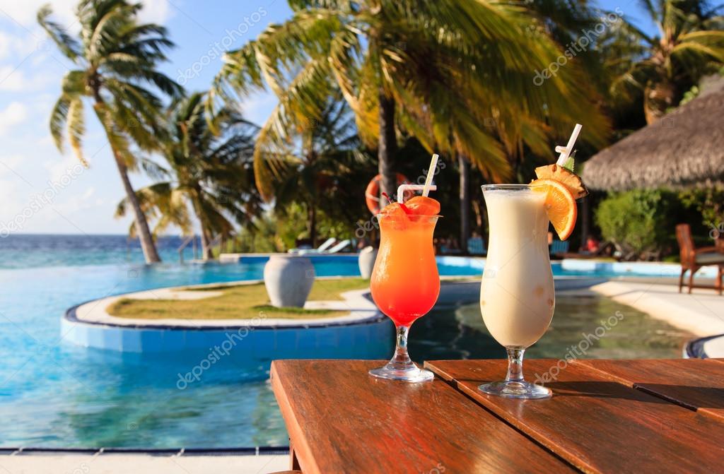 Two cocktails on tropical vacation Stock Photo by ©Nadezhda1906 83870770