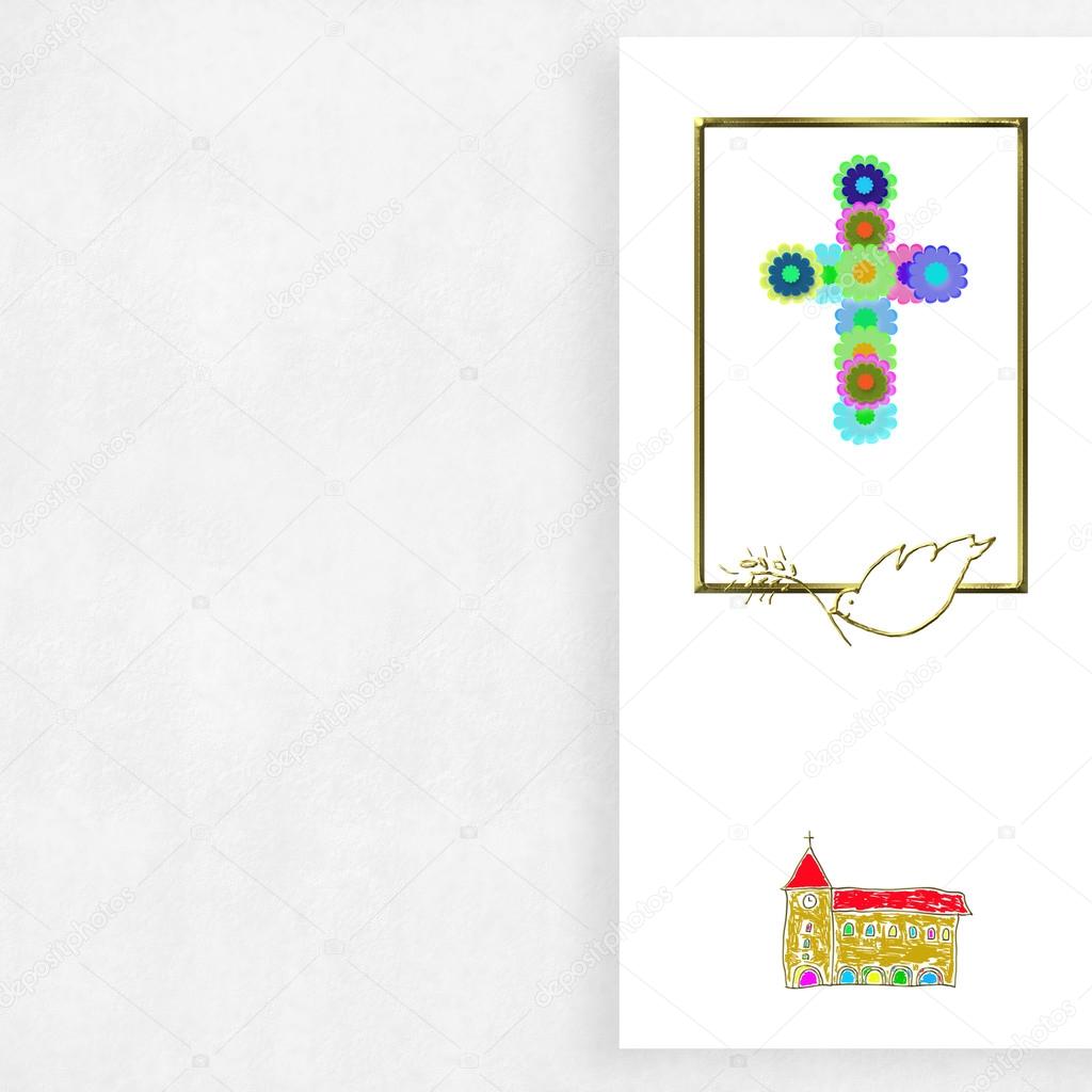 First Communion cross and dove — Stock Photo © Risia #57132969