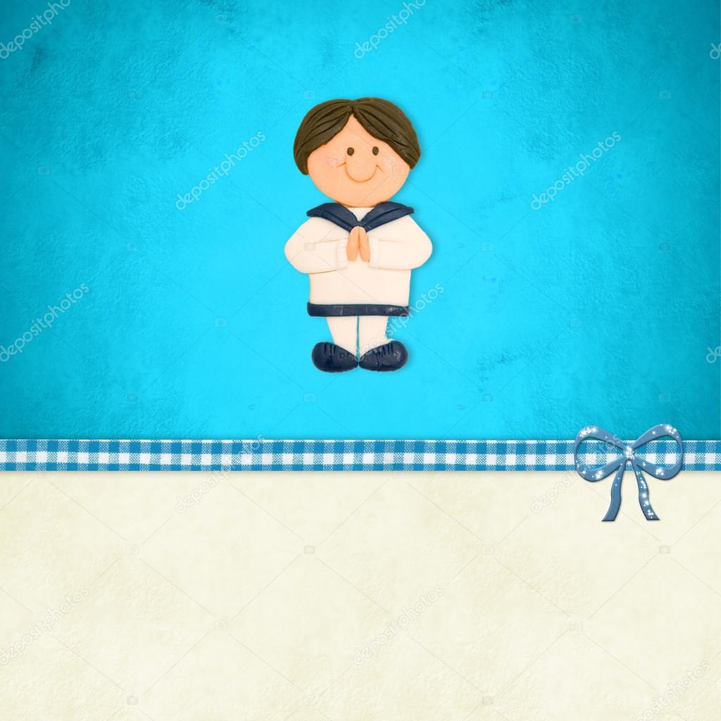 First Communion invitation, boy sailor suit Stock Photo by ©Risia 67264835