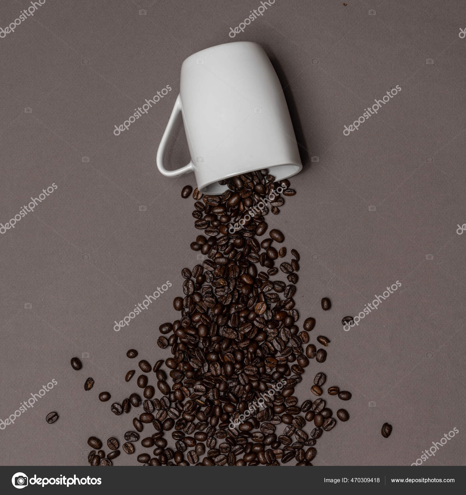Roasted Coffee Beans Spread Out Coloured Background Beans Have Been ...