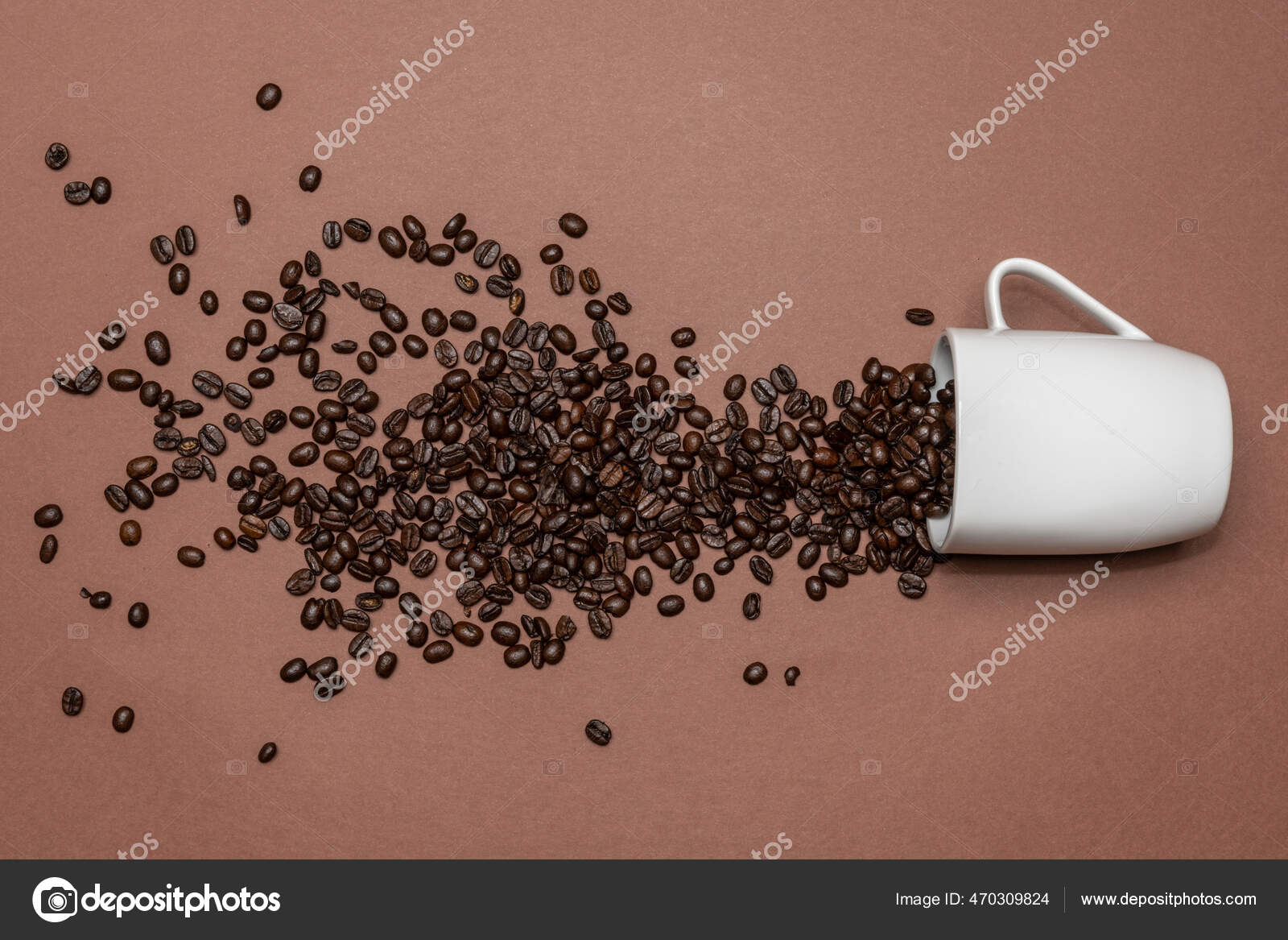 Roasted Coffee Beans Spread Out Coloured Background Beans Have Been ...
