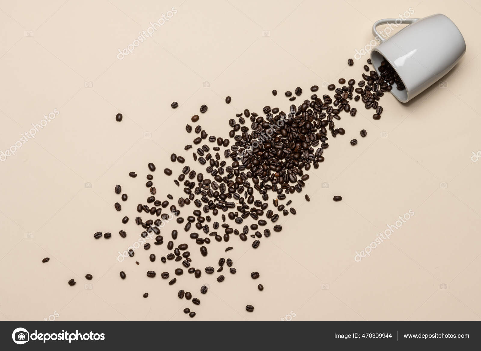 Roasted Coffee Beans Spread Out Coloured Background Beans Have Been ...
