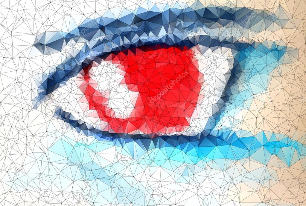 Beautiful eye in geometric styling abstract geometric background ...