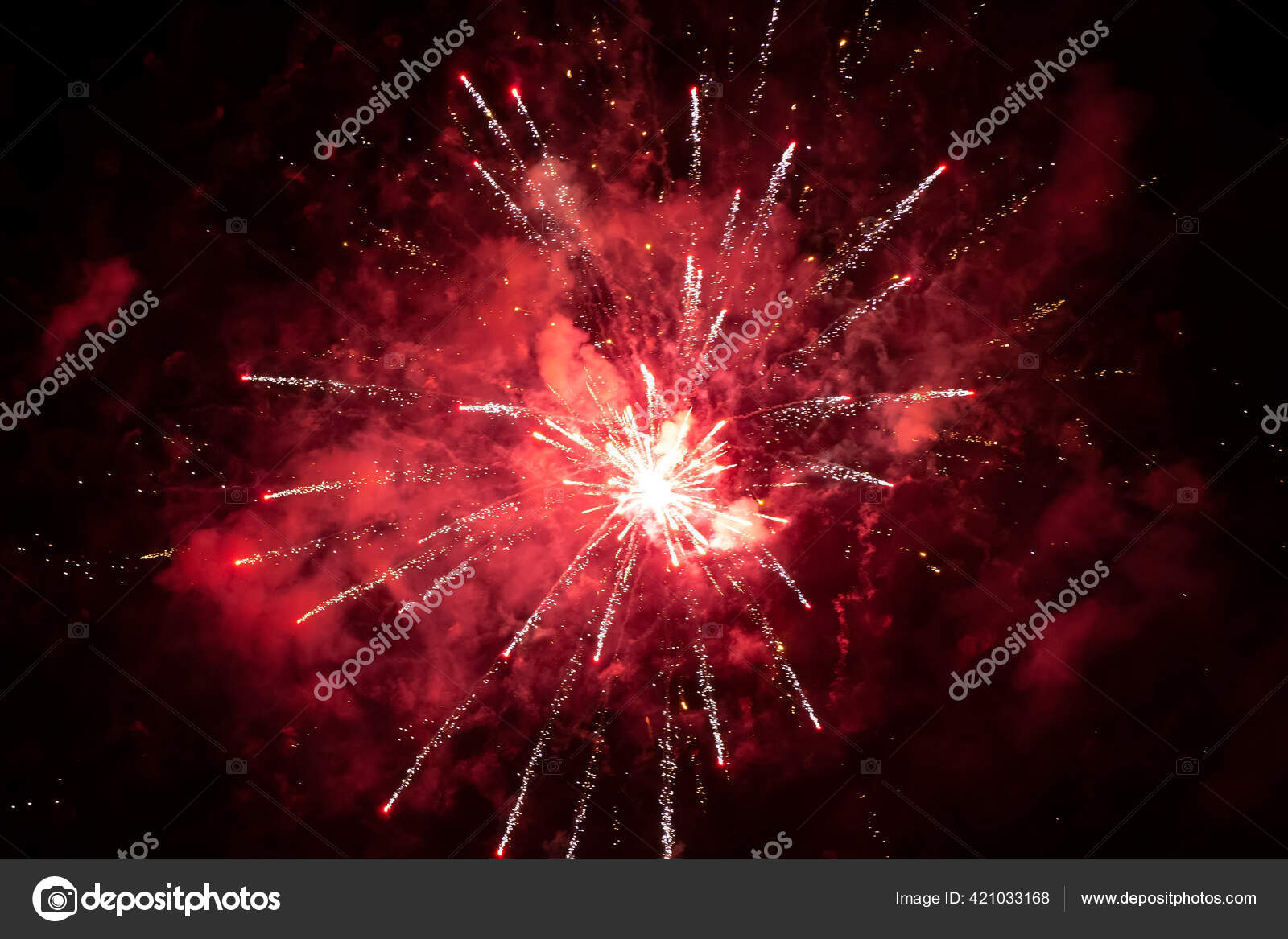 Black Background Red Explosion Fireworks Smoke Festive Dark Background ...