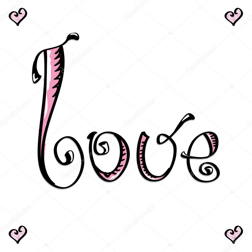 Vector letters love text doodles Stock Vector Image by ©zm1ter #102977302