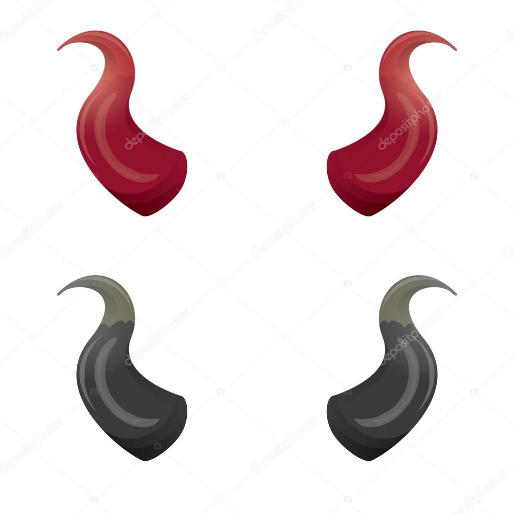 Vector Red and black devil horns isolated Stock Vector Image by ©zm1ter ...