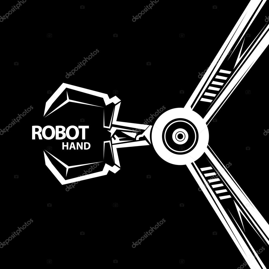 Vector robotic arm symbol. robot hand — Stock Vector © zm1ter #68449335