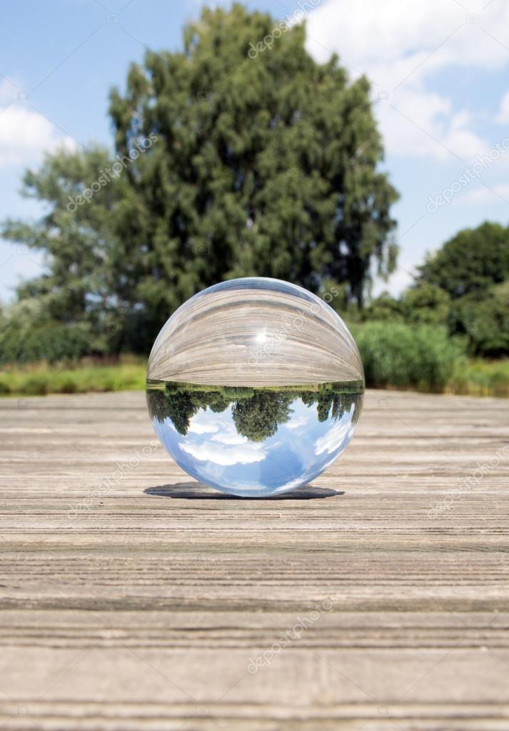 Glass sphere picture — Stock Photo © photographyMK #79043332