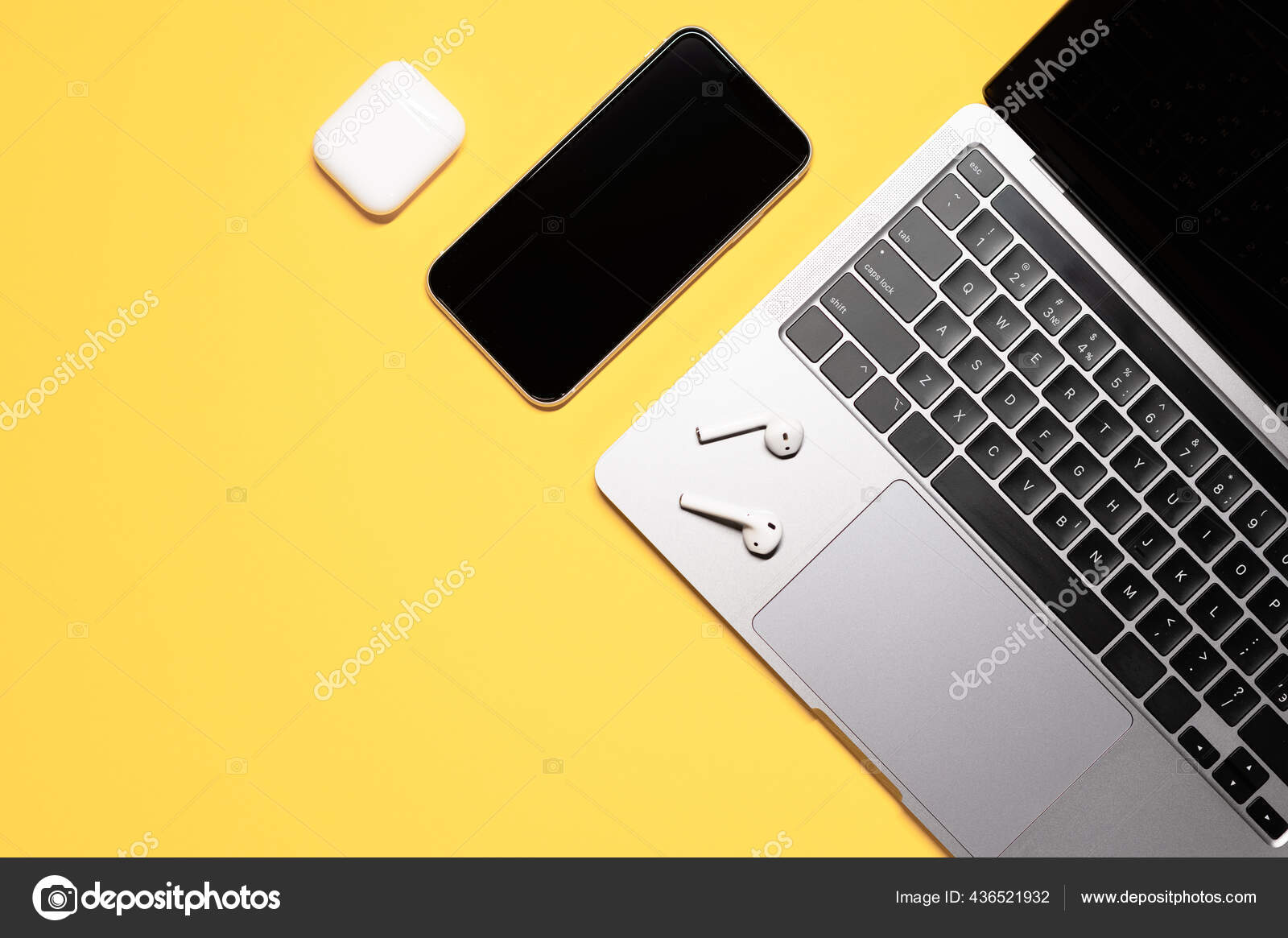 Modern Layout Smartphone Touch Screen Grey Laptop Black Keyboard ...