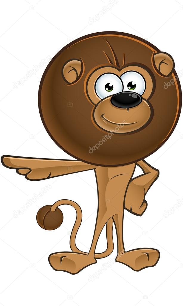 Lion Cartoon With Round Mane — Stock Vector © npr1977 #104346824