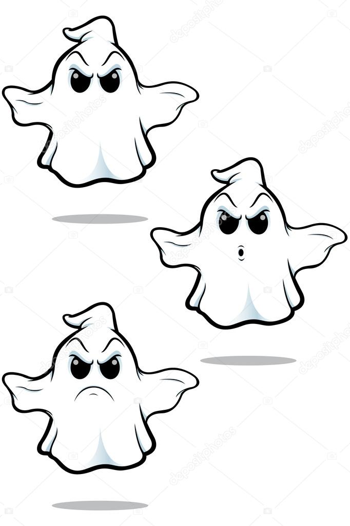 Mean Cartoon Ghost Set Stock Vector by ©npr1977 55517797
