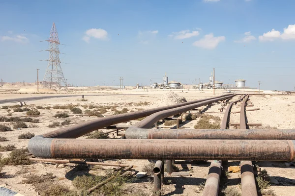 Oil pipeline in the desert of Bahrain. Middle East Stock Photo by ...