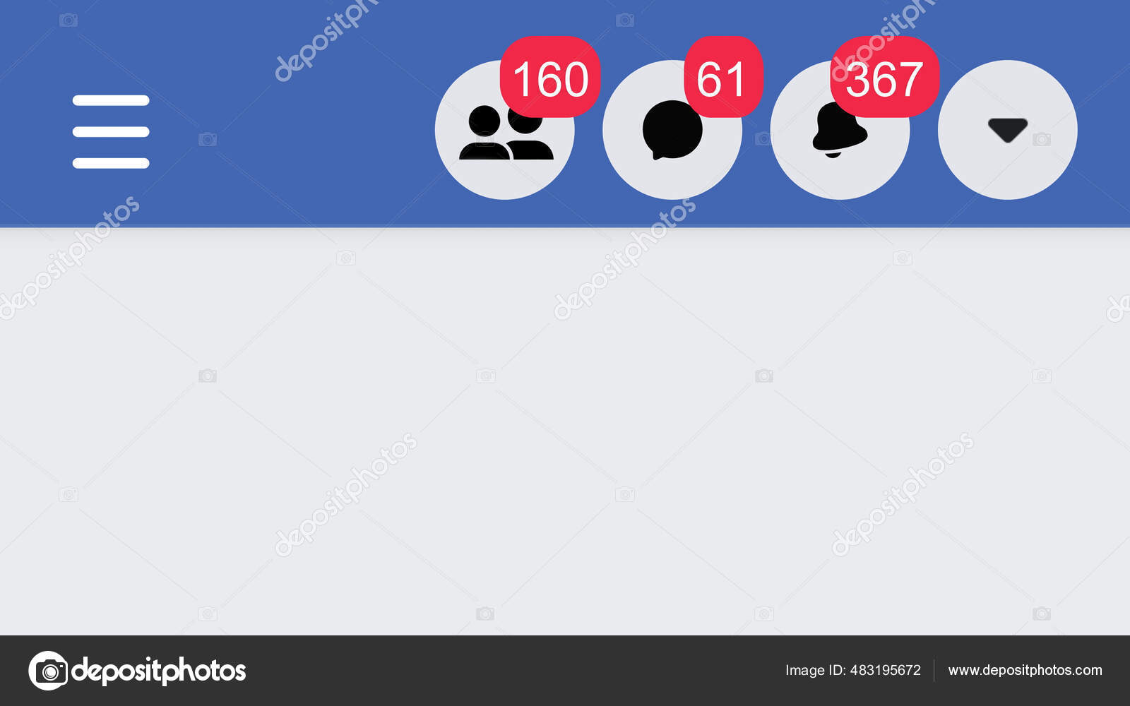 New Incoming Notification Messages Friends Connection Alert Icon Empty ...