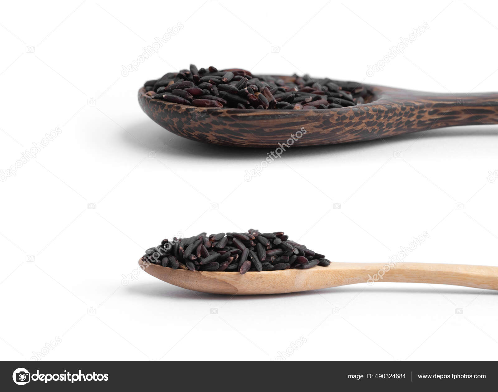 Paddy Rice Black Riceberry Rice Isolated White Background Organic Raw ...