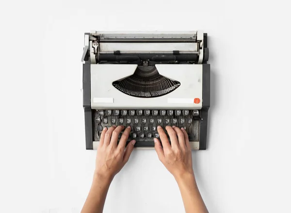 People Hands Typing Old Thai Traditional Typewriter Classic Vintage ...