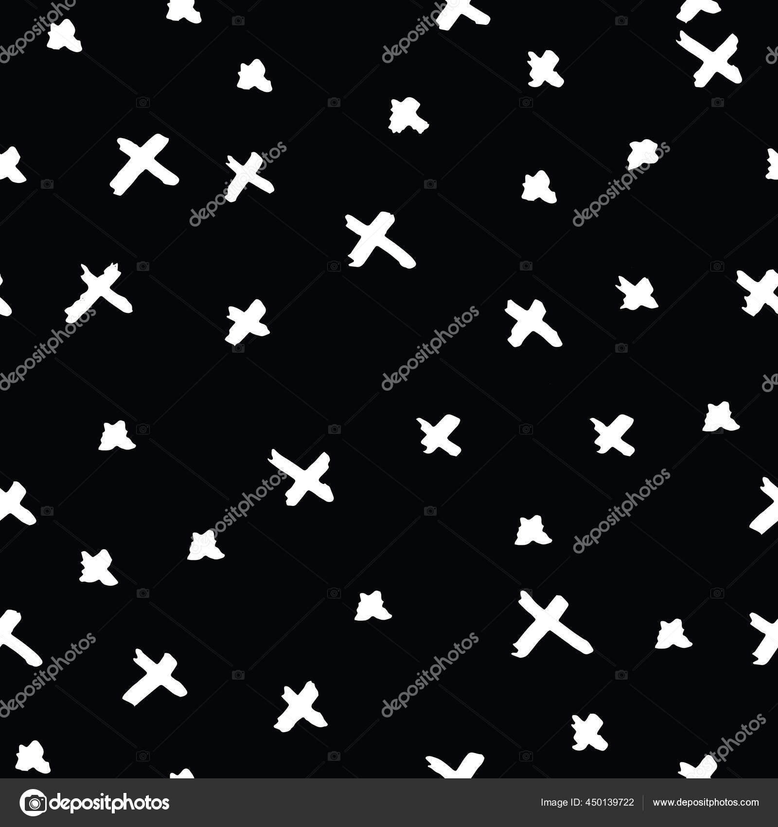 Cross Pattern Black White Geometric Seamless Texture Flat Vector Design ...