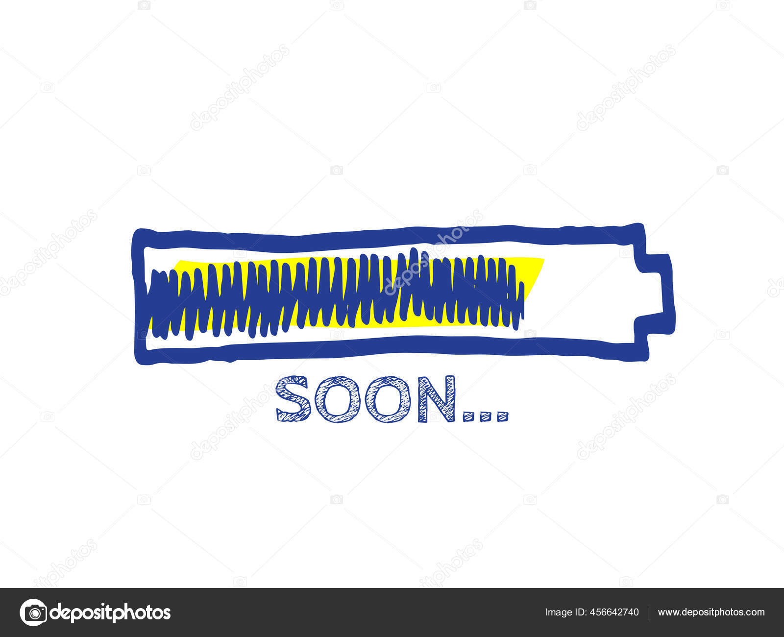 Soon Progress Bar Status Coming Soon Vector Hand Drawn Loader Stock ...